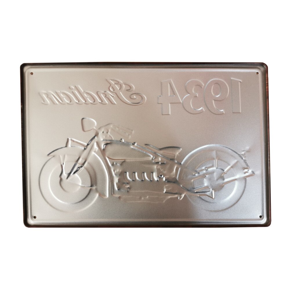 Vintage Dekor Fémtábla, dombornyomott, '1934 Indian Motorcycle' felirat ...