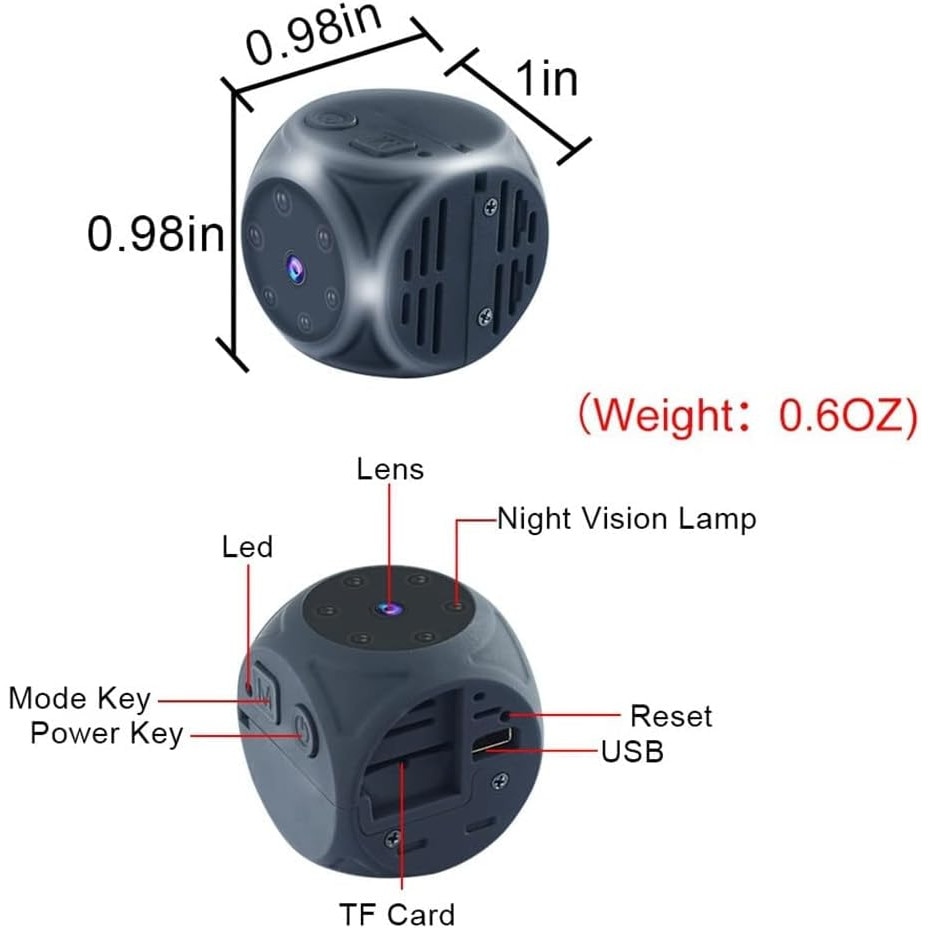 Mini camera ultra mica, camera spion 1080P, Detectarea miscarii ...