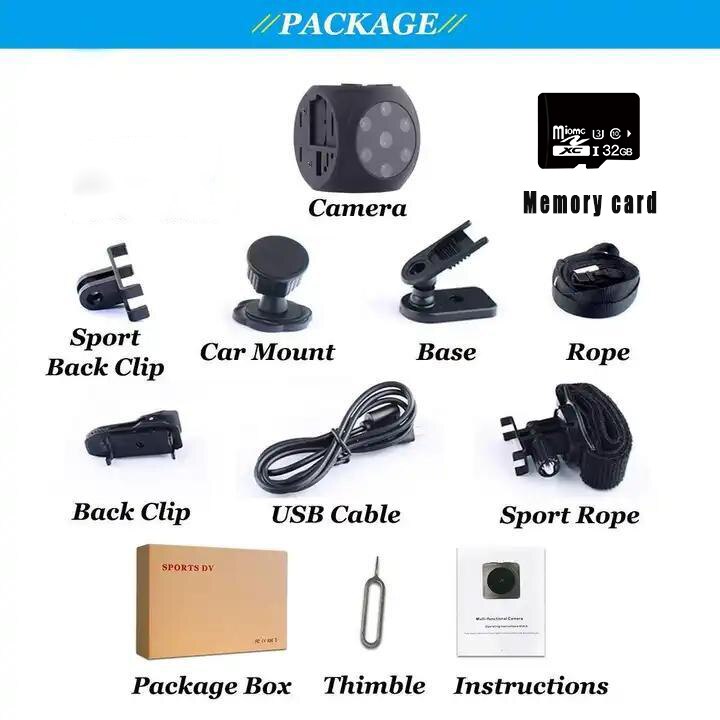 Mini camera ultra mica, camera spion 1080P, Detectarea miscarii ...