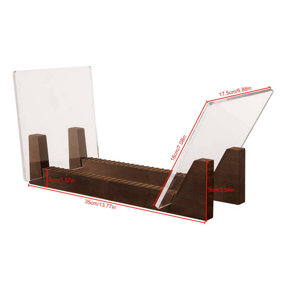 Suport de depozitare pentru discuri de vinil, Qtmnekly, Lemn, Maro ...