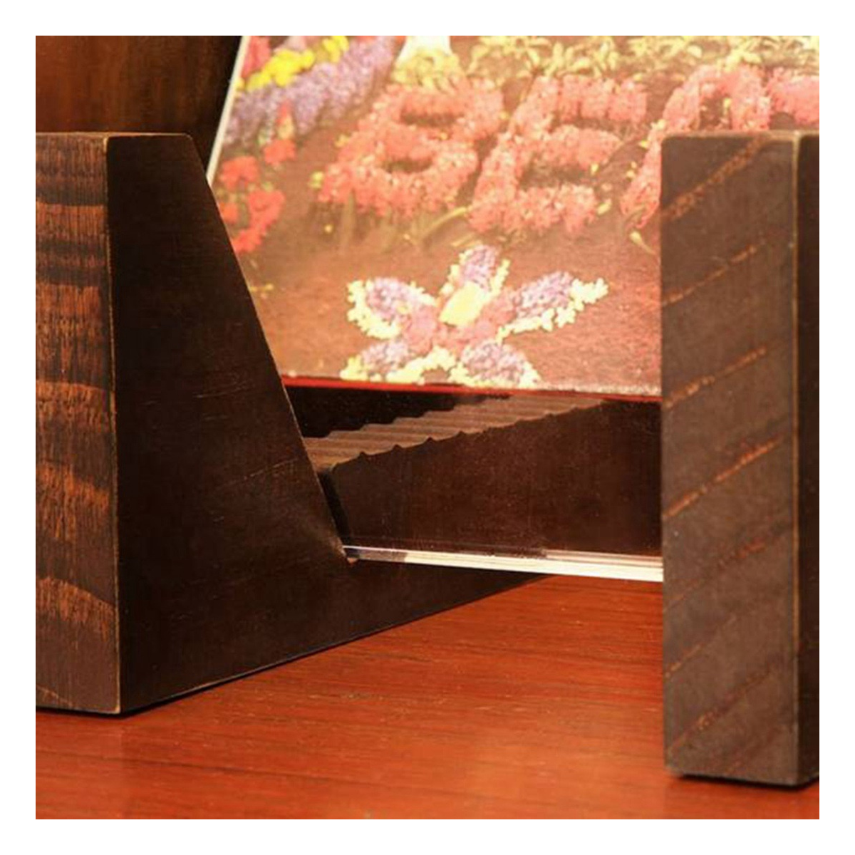 Suport de depozitare pentru discuri de vinil, Qtmnekly, Lemn, Maro ...