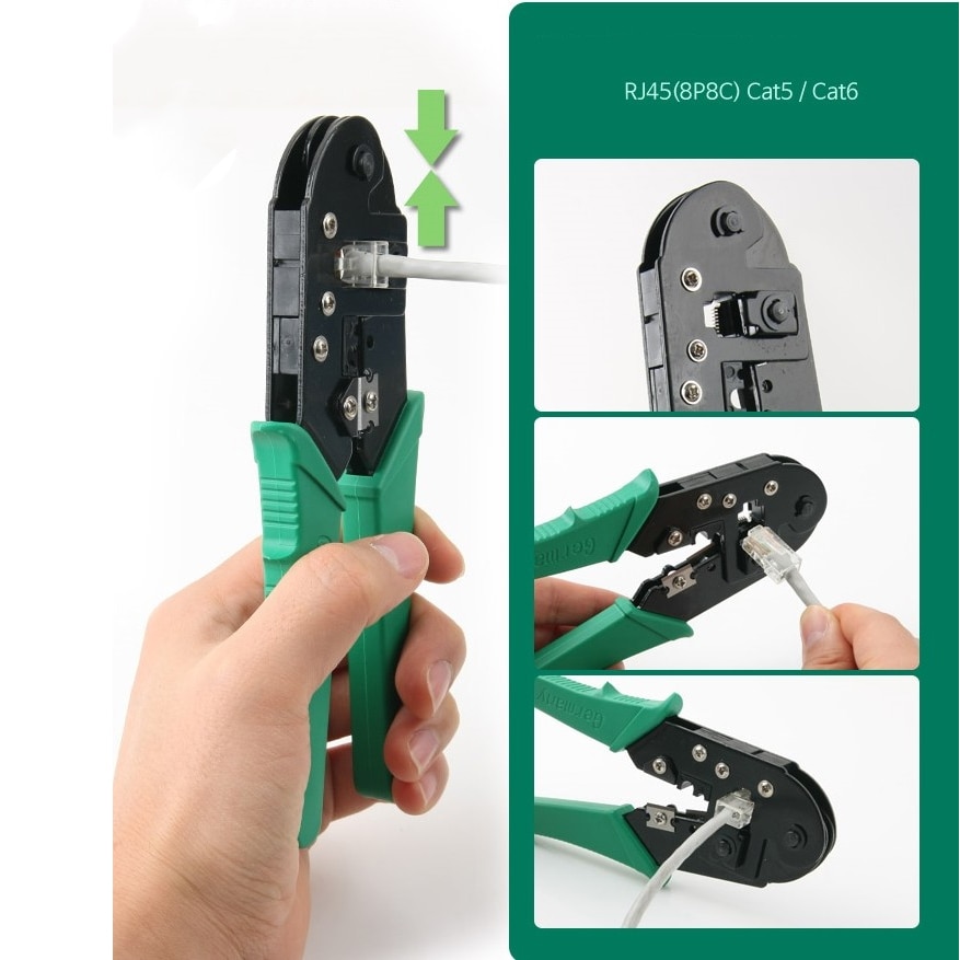 Cleste sertizat mufe cablu internet UTP RJ45 8P, verde - eMAG.ro