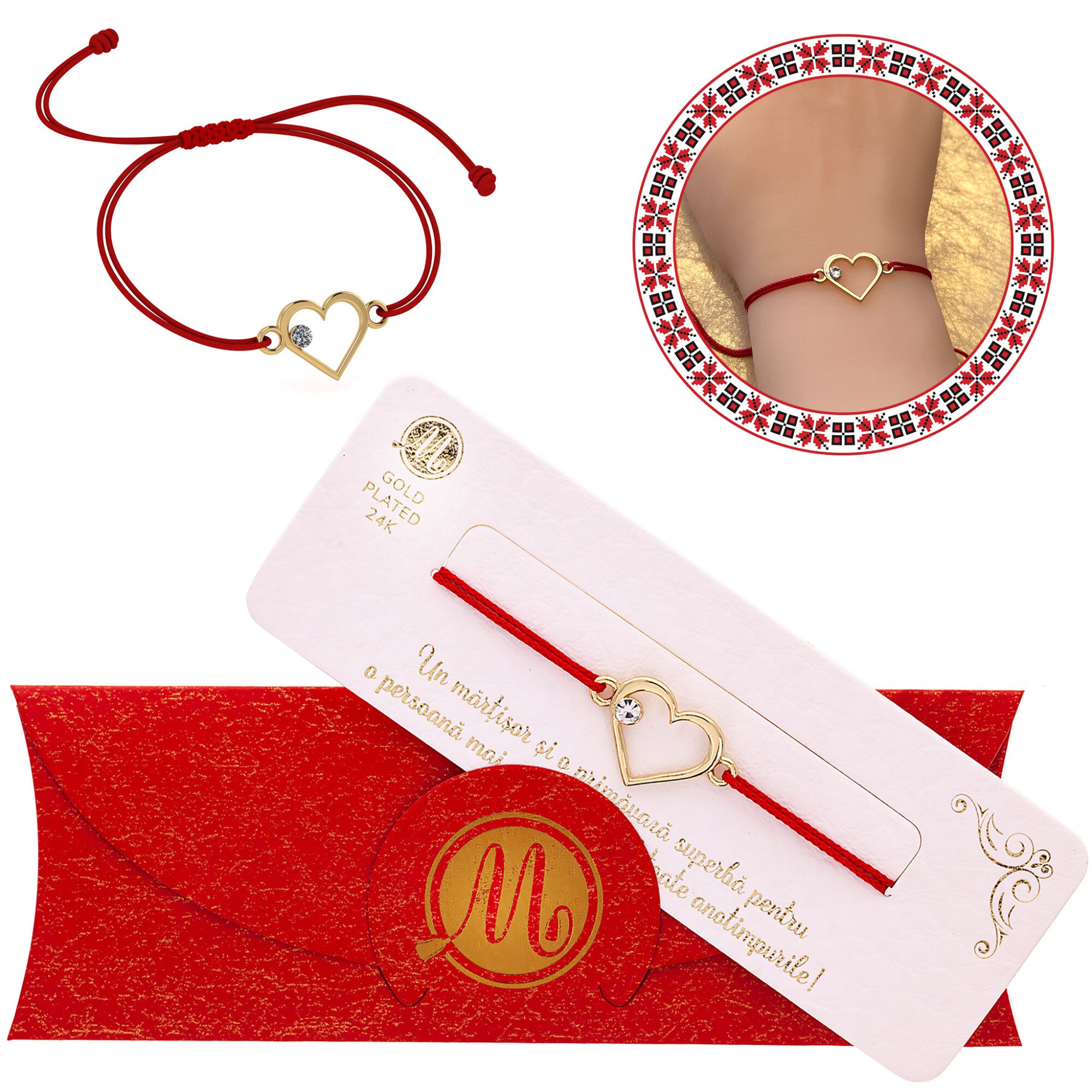 Bratara Rosie Shiny Gold Plated - Inima - eMAG.ro