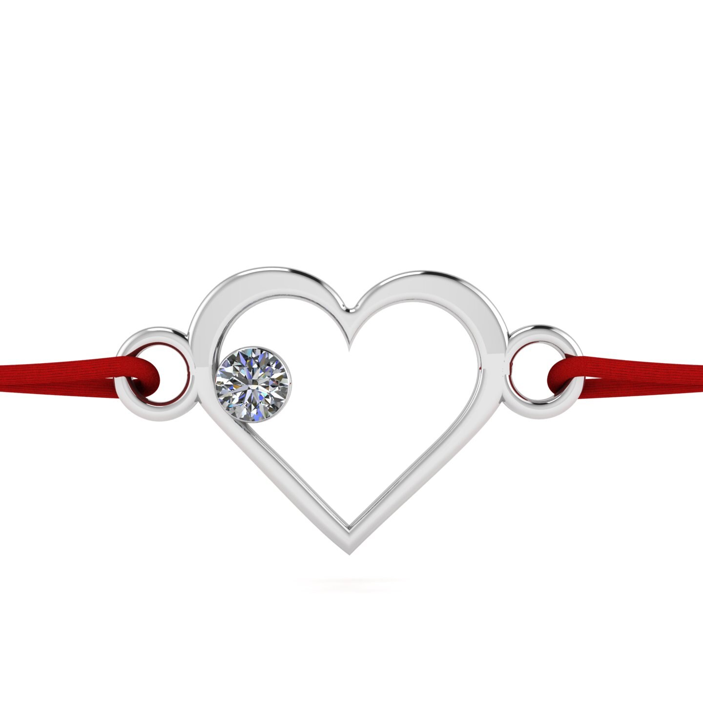 Bratara Rosie Shiny White Plated Palladium - Inima - eMAG.ro