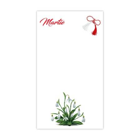 Set 100 Cartonase cu tematica Martisor, marx310, multicolor, 16x9cm ...