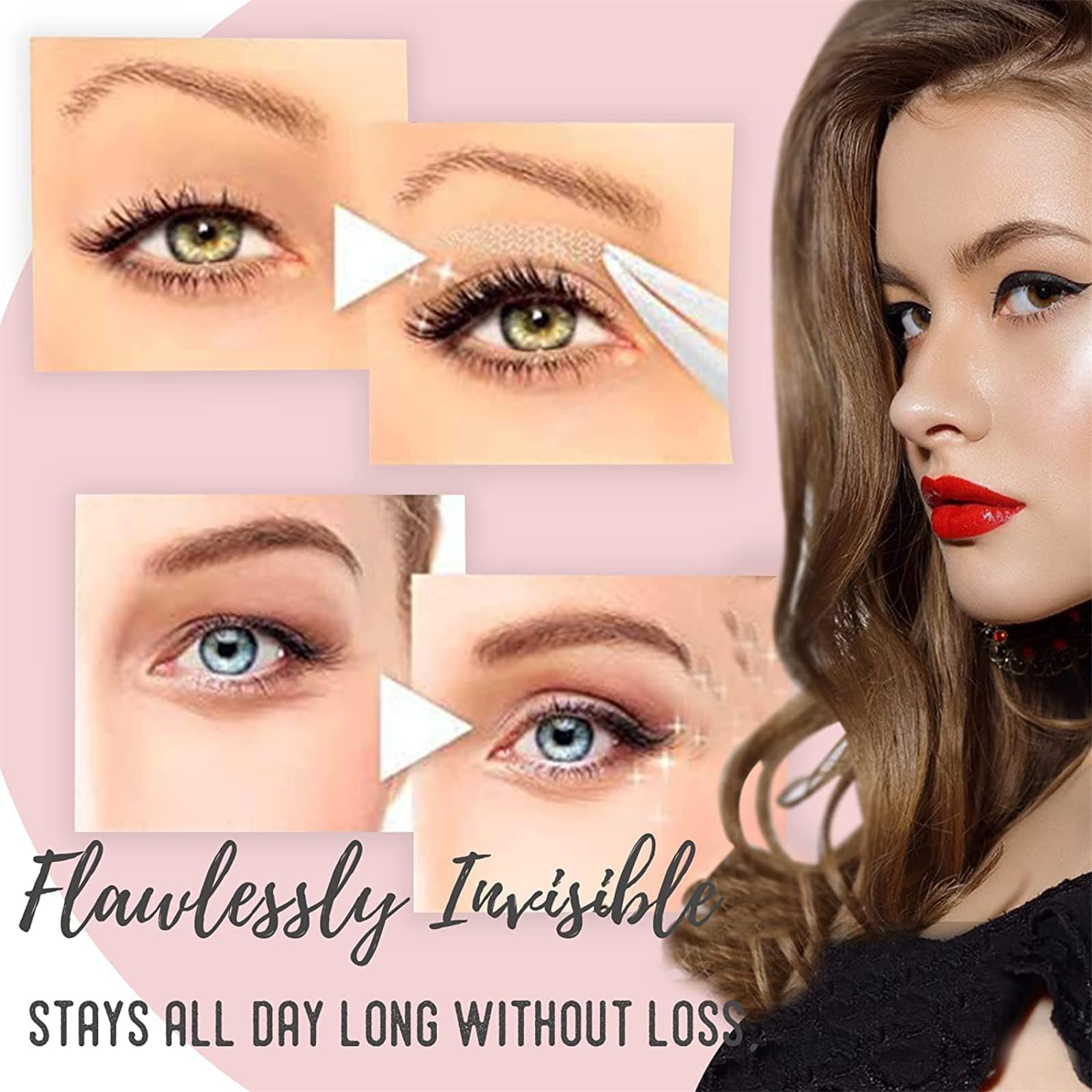 Комплект невидими лепенки за двойни клепачи, LXNZUHN, Transparent - eMAG.bg