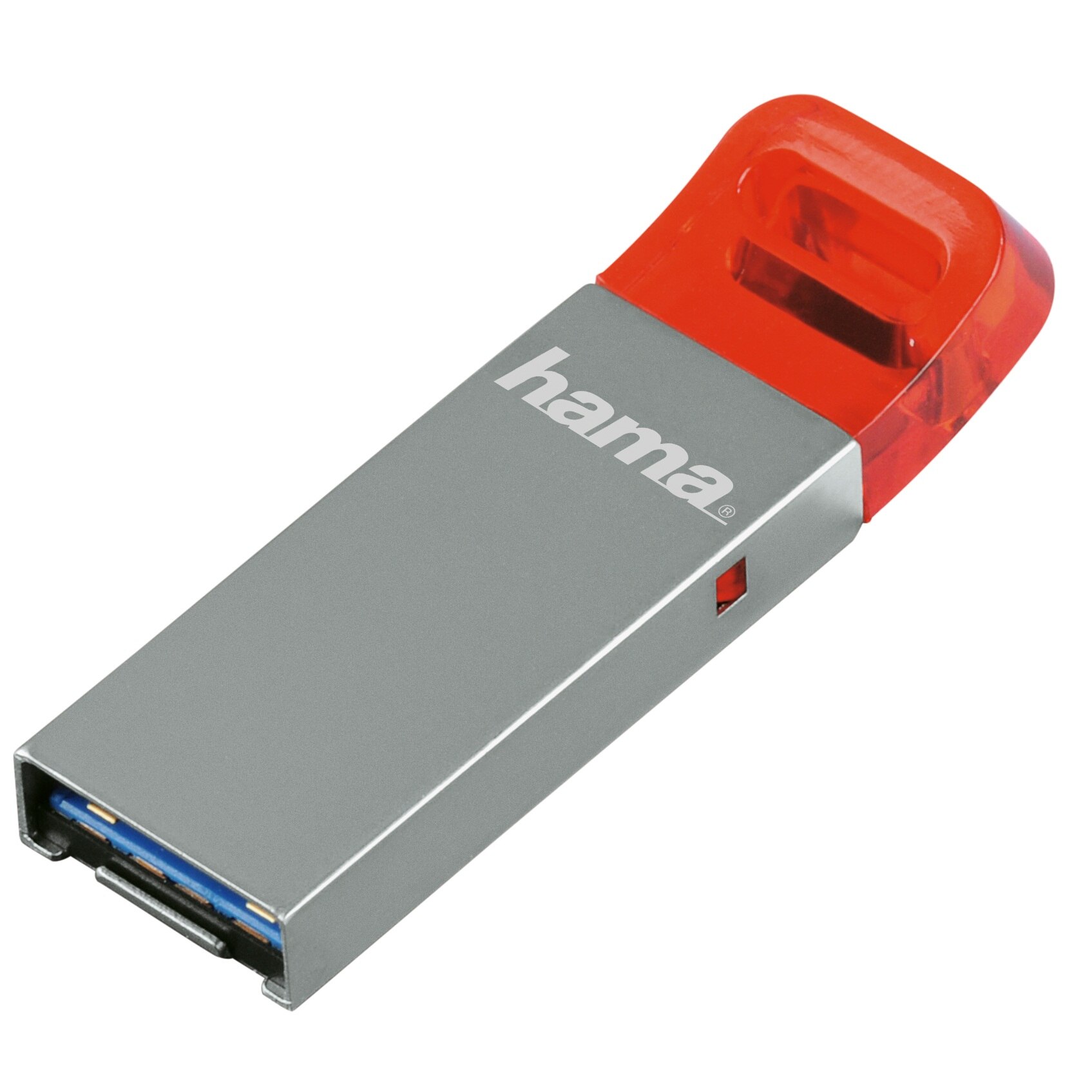 USB памет Hama Lore Pro, 64GB, USB 3.0, Металик/Червена - eMAG.bg