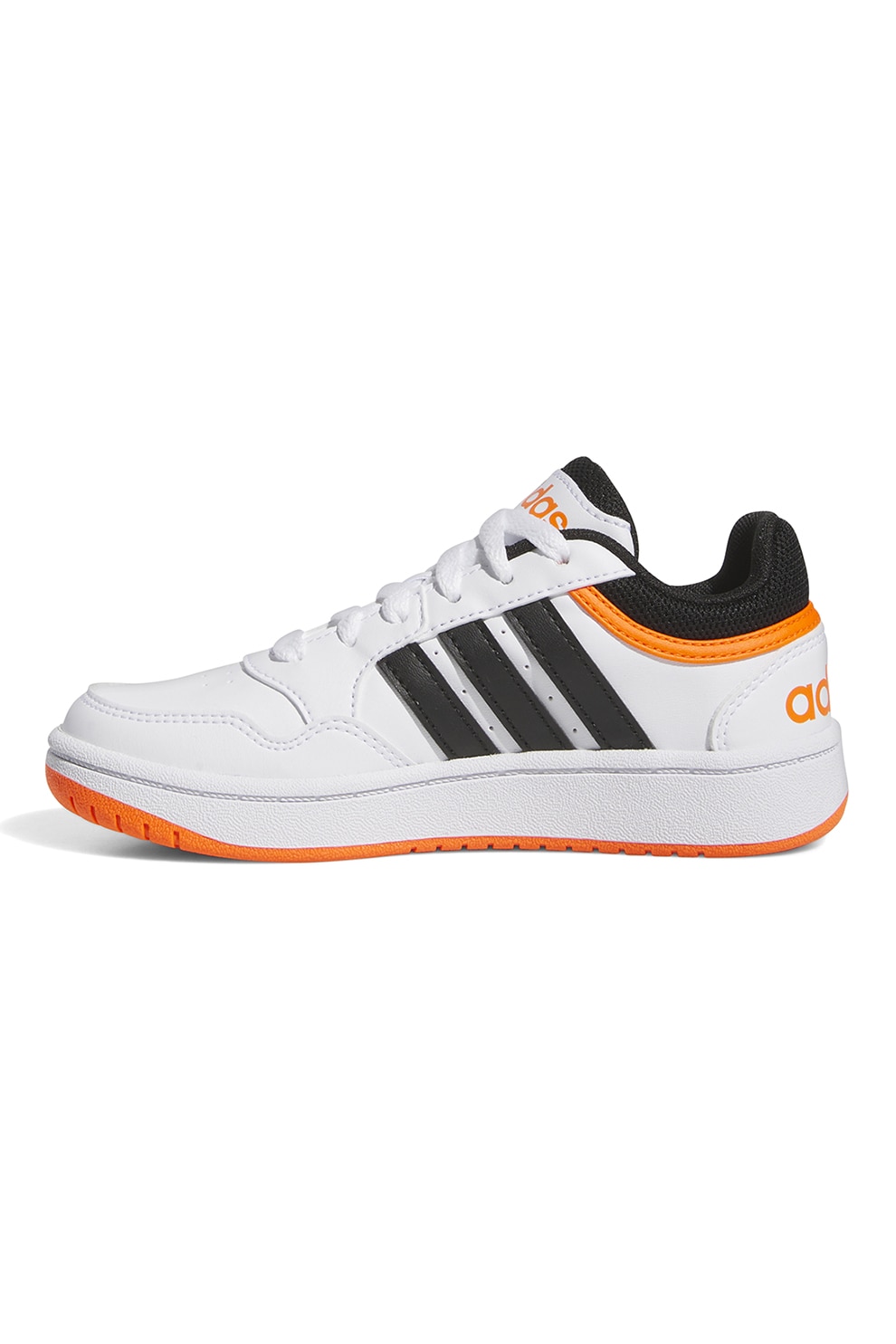 adidas Sportswear, Hoops 3.0 műbőr sneaker, Fekete, Fehér, Narancssárga ...
