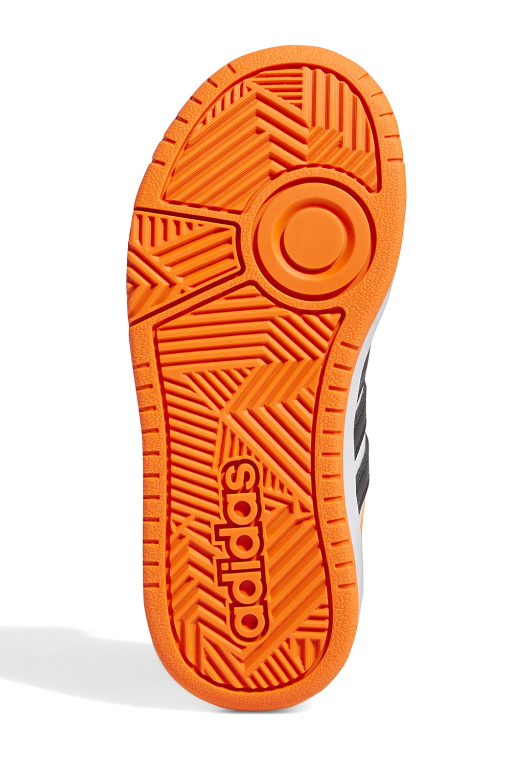 adidas Sportswear, Hoops 3.0 műbőr sneaker, Fekete, Fehér, Narancssárga ...
