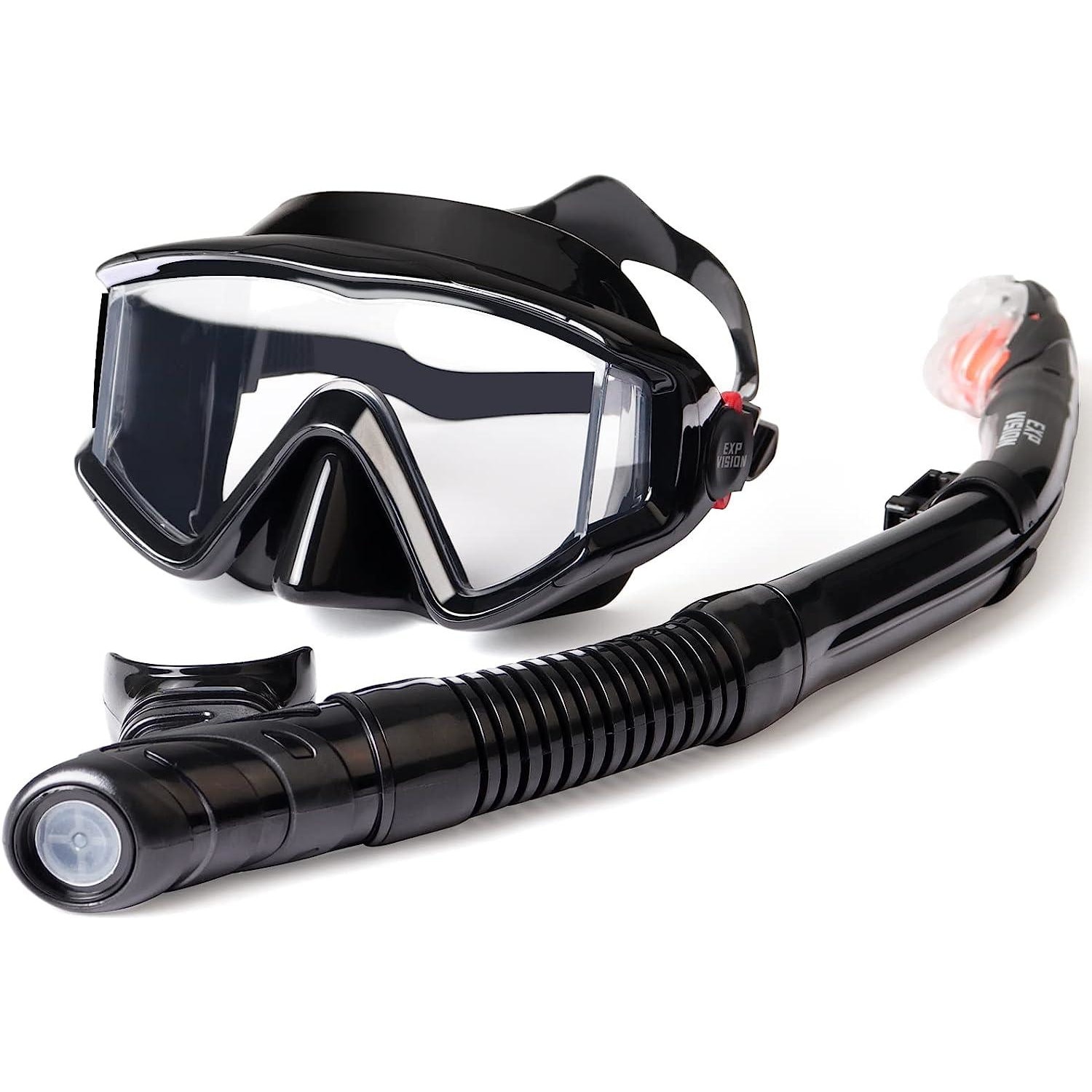 Set snorkeling pentru adulti, masca si tub, EXP VISION, negru - eMAG.ro