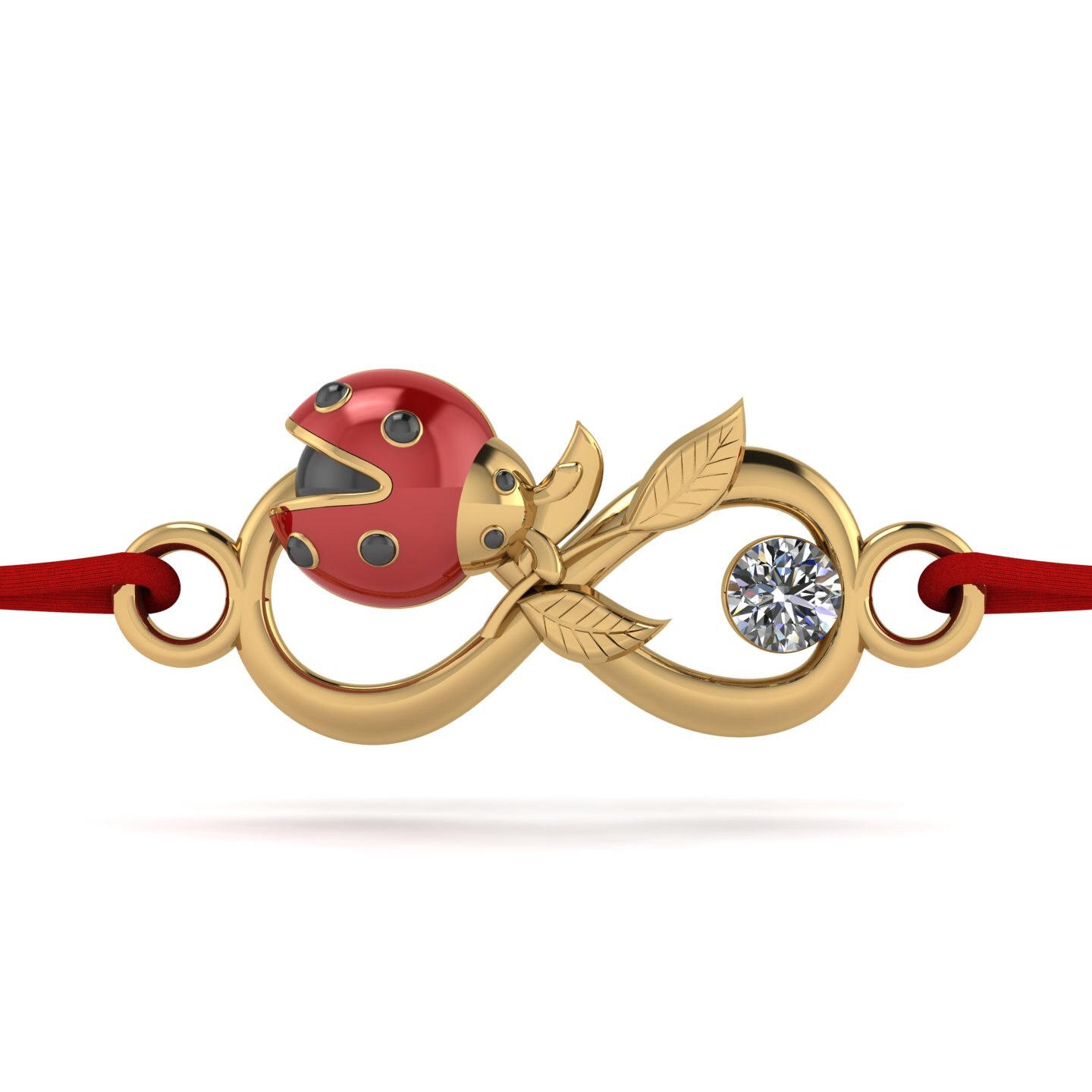 Bratara Rosie Shiny Gold Plated - Infinit cu Buburuza - eMAG.ro