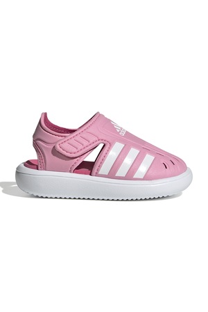 adidas Sportswear, Sandale cu varf inchis si logo contrastant, Roz ...