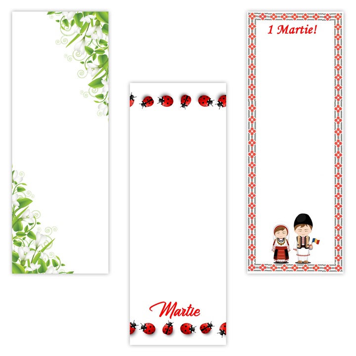 Set 200 Cartonase cu tematica Martisor, marx216, multicolor, 15x5.5cm ...