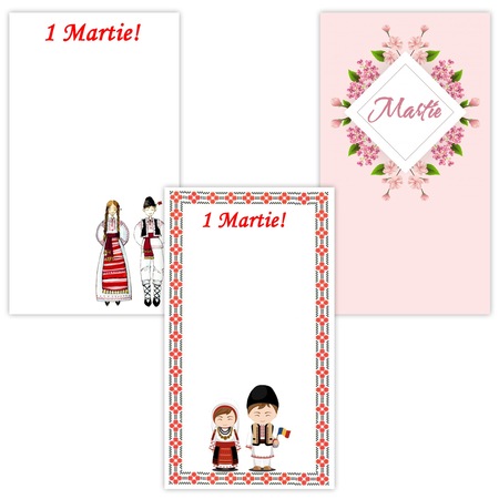 Set 100 Cartonase cu tematica Martisor, marx320, multicolor, 16x9cm ...