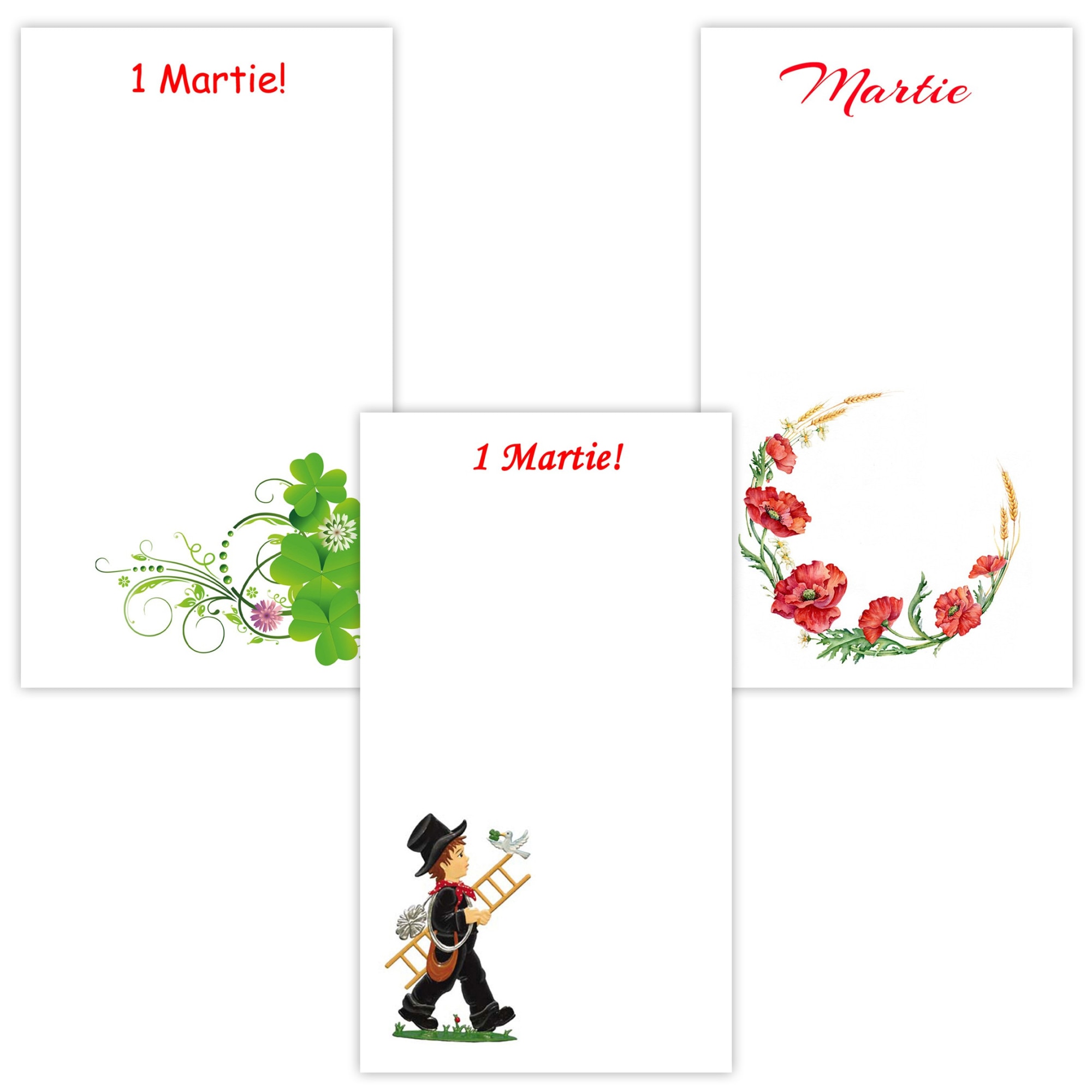 Set 100 Cartonase cu tematica Martisor, marx317, multicolor, 16x9cm ...