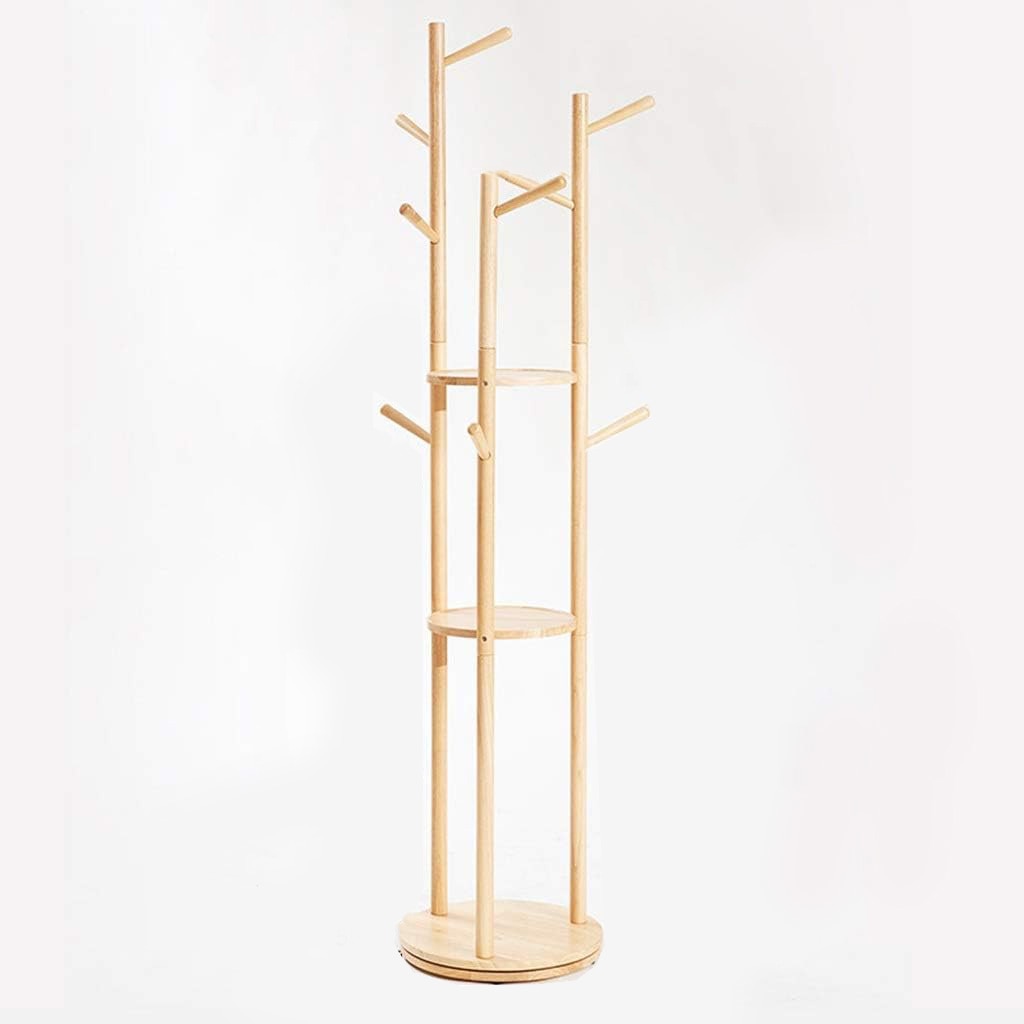 Cuier de haine dim lemn, vintage, rotund, cu rafturi - eMAG.ro