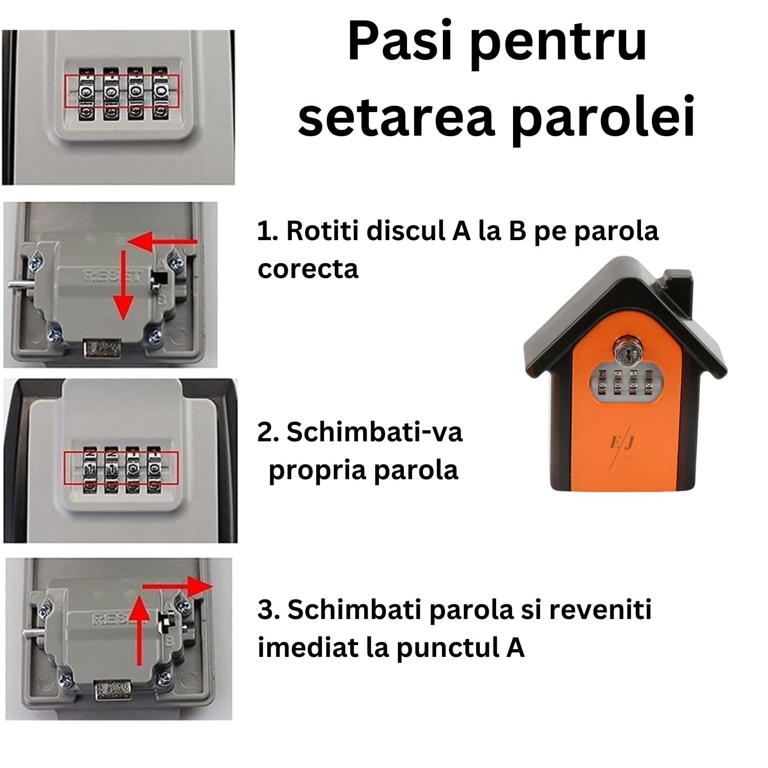 Водоустойчива кутия за ключове външна кутия с 4 цифрен механичен код вътрешни размери 85 Mm X