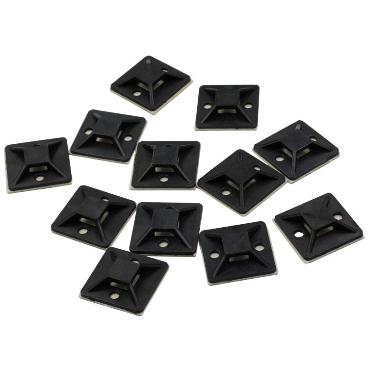 Set 100 duze prindere cabluri, Plastic, Autoadeziv, 20 x 20 mm, Negru ...