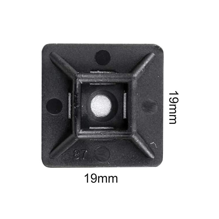 Set 100 duze prindere cabluri, Plastic, Autoadeziv, 20 x 20 mm, Negru ...