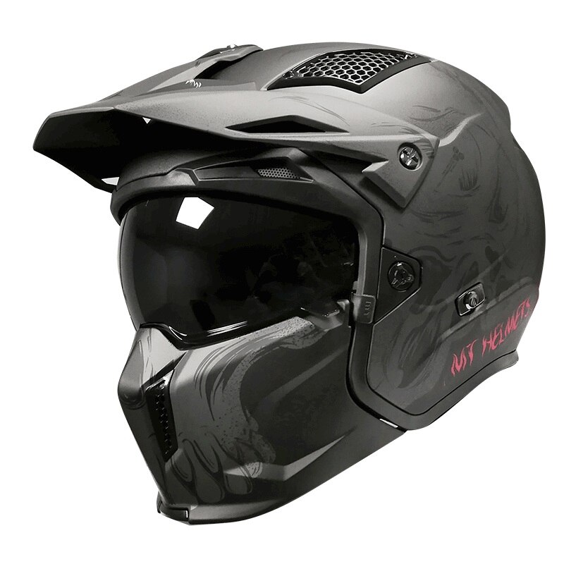 Casca moto/ATV, MT Helmets Streetfighter - negru mat cu ochelar soare ...