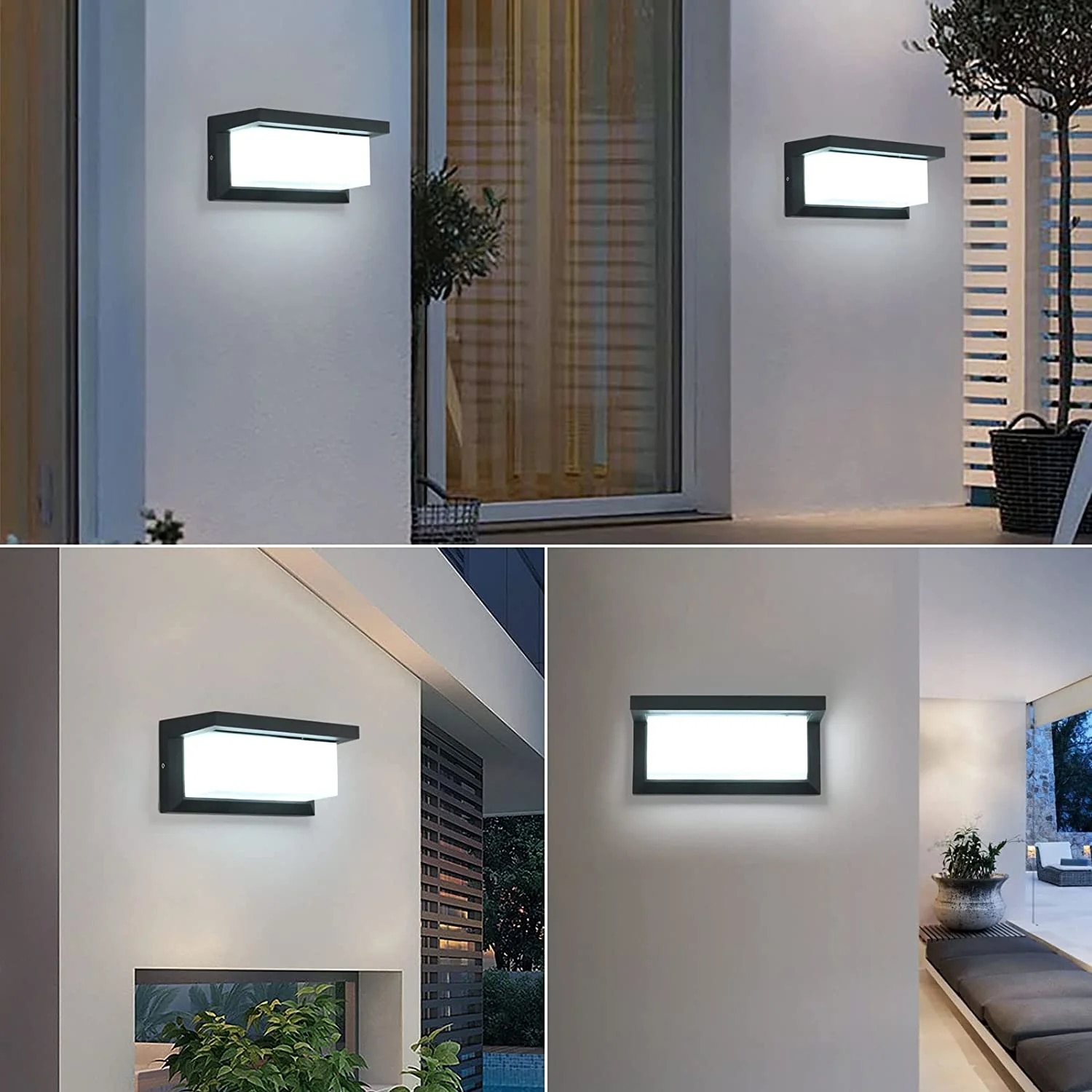 Lampa De Perete Exterioara LED, 26 * 12.5 * 12.5cm, Lumina Alb, 6500K ...
