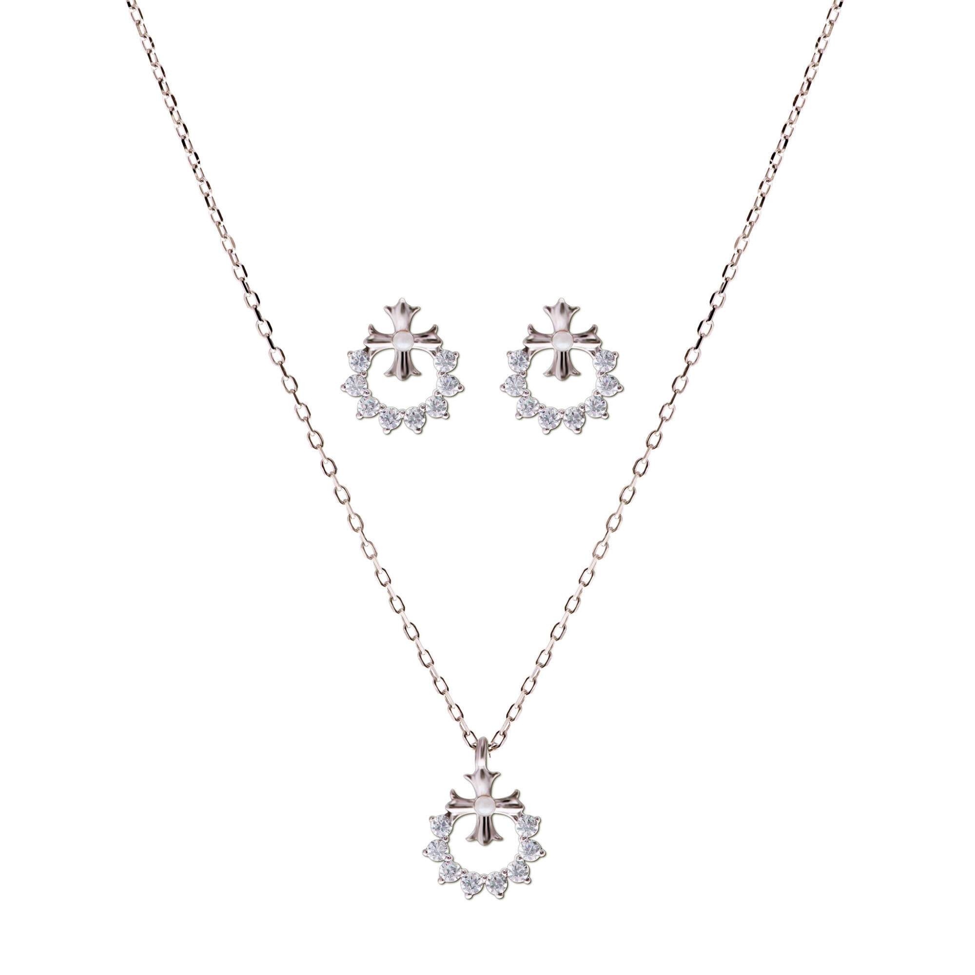 Martisor Set Lantisor si Cercei Argint 925 - Coronita - eMAG.ro