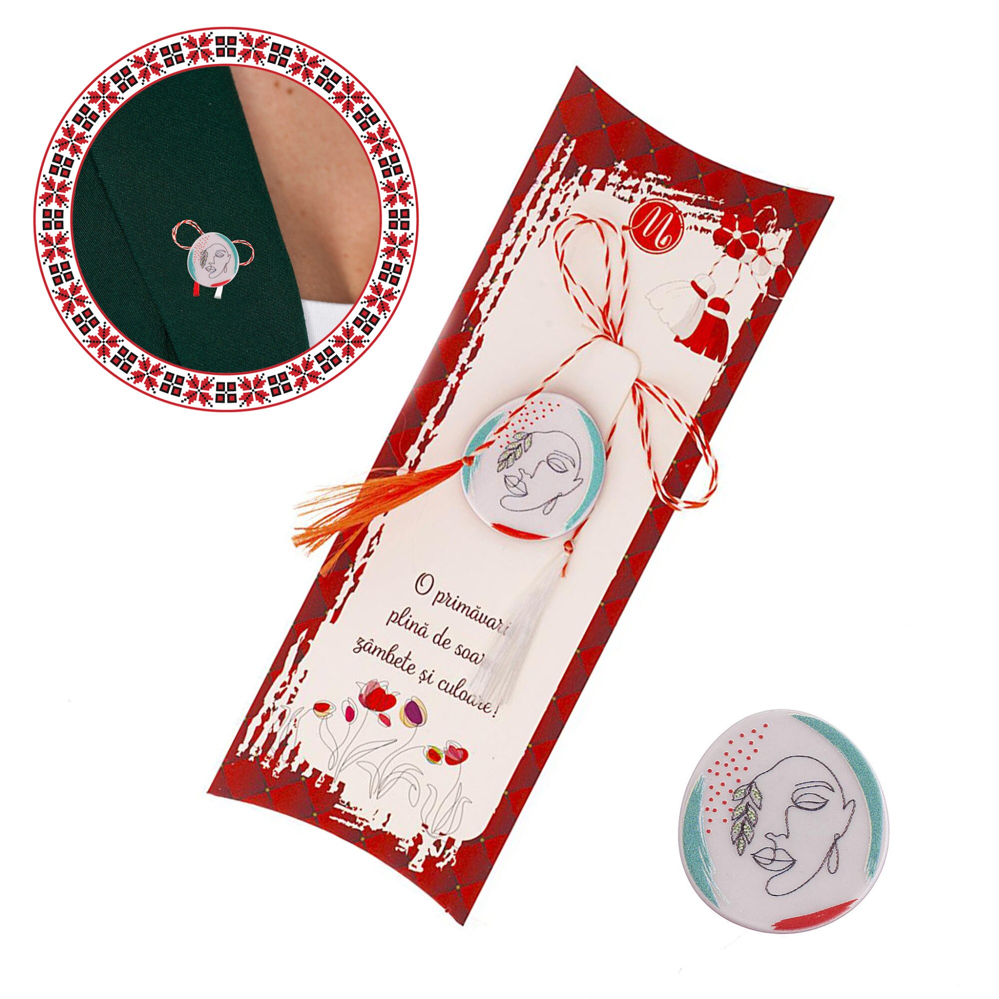 Brosa Roua - Imagine Fata Stilizata - eMAG.ro