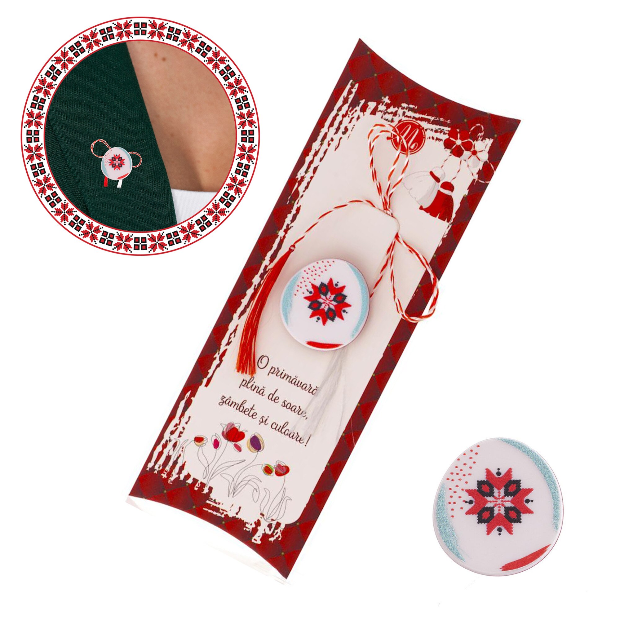 Brosa Roua - Model Traditional Romanesc - eMAG.ro