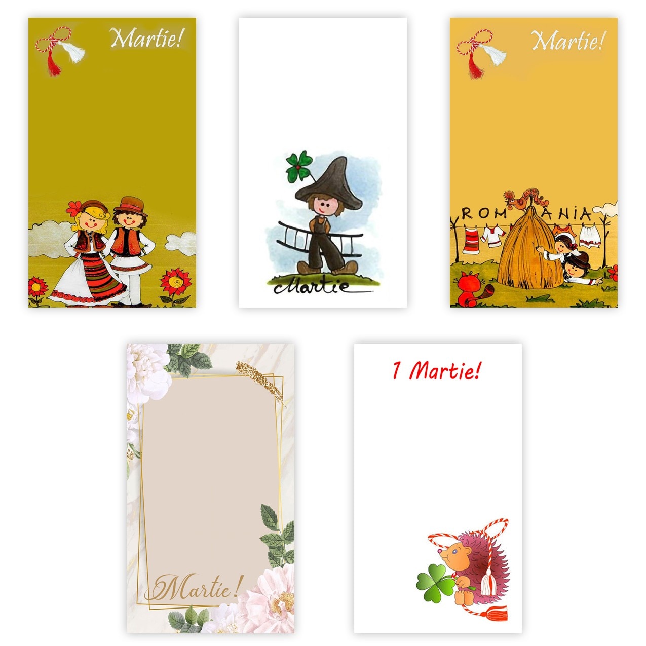 Set 200 Cartonase cu tematica Martisor, marx124, multicolor, 9.5x5.5cm ...