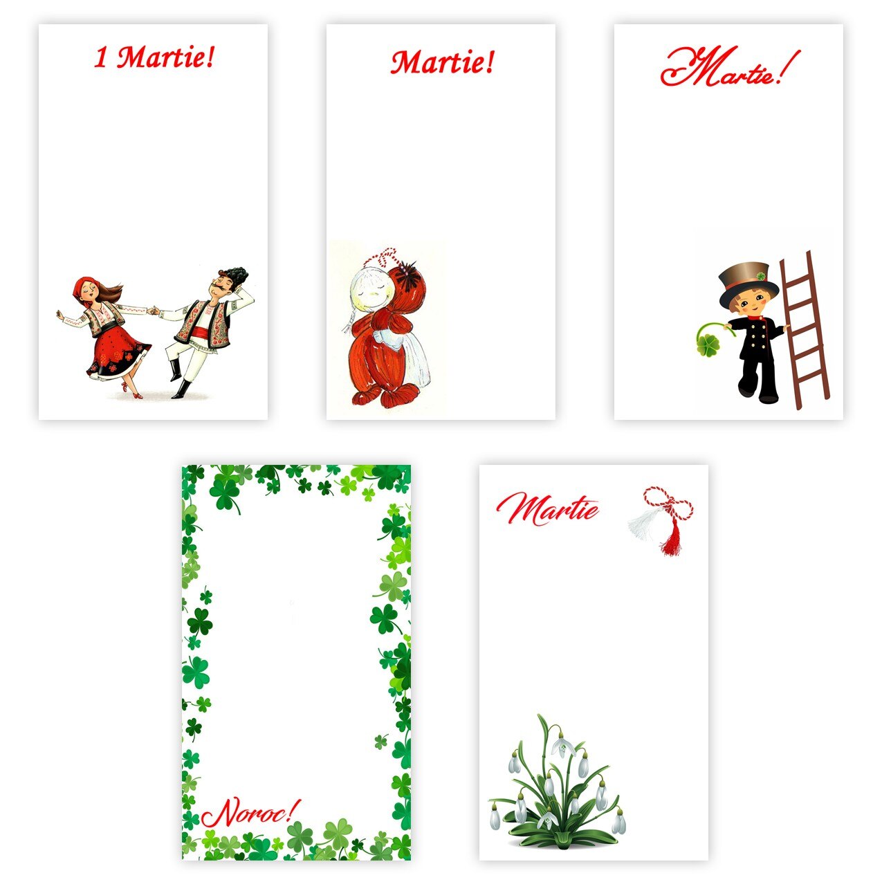 Set 200 Cartonase cu tematica Martisor, marx122, multicolor, 9.5x5.5cm ...
