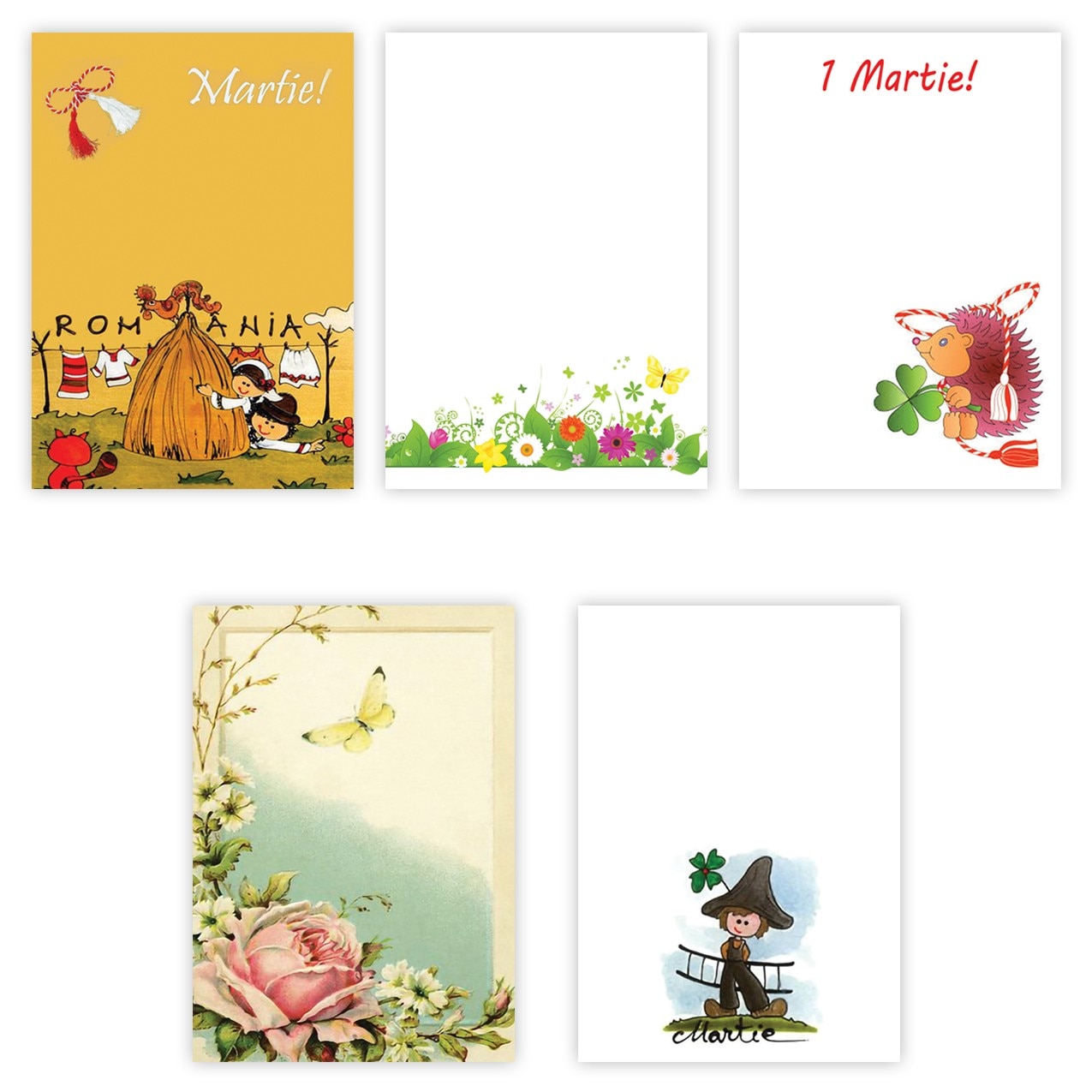 Set 200 Cartonase cu tematica Martisor, marx431, multicolor, 8.5x6cm ...