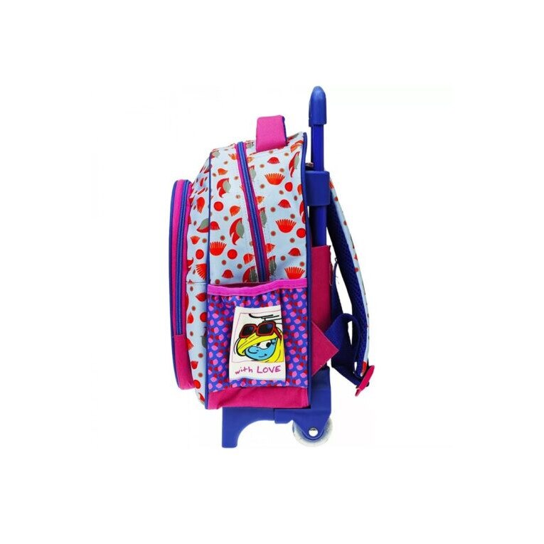 Troler gradinita, Strumfi, pentru fetite, Happy, multicolor, 30 cm ...