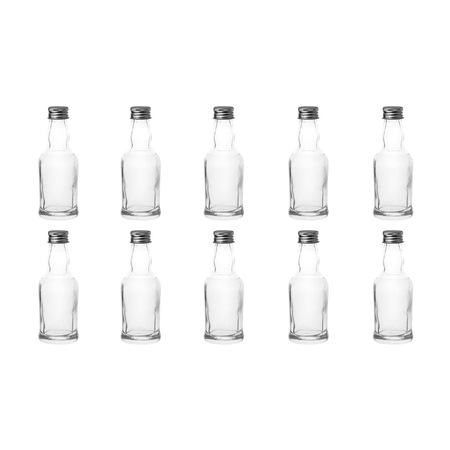 Set 10 recipiente din sticla cu dop metalic, ClickDeal®, 30ml - eMAG.ro