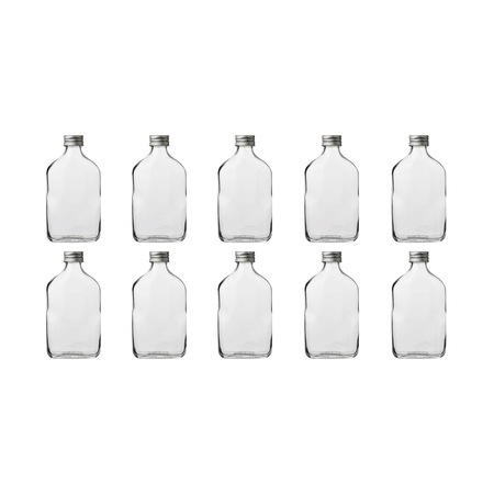 Set 10 recipiente din sticla cu dop metalic, ClickDeal®, 200ml - eMAG.ro