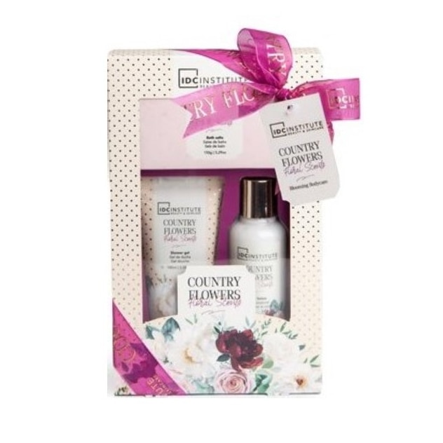 Set Cadou Ingrijire Corp IDC Institute Country Flowers, 3 Piese, cu Gel ...