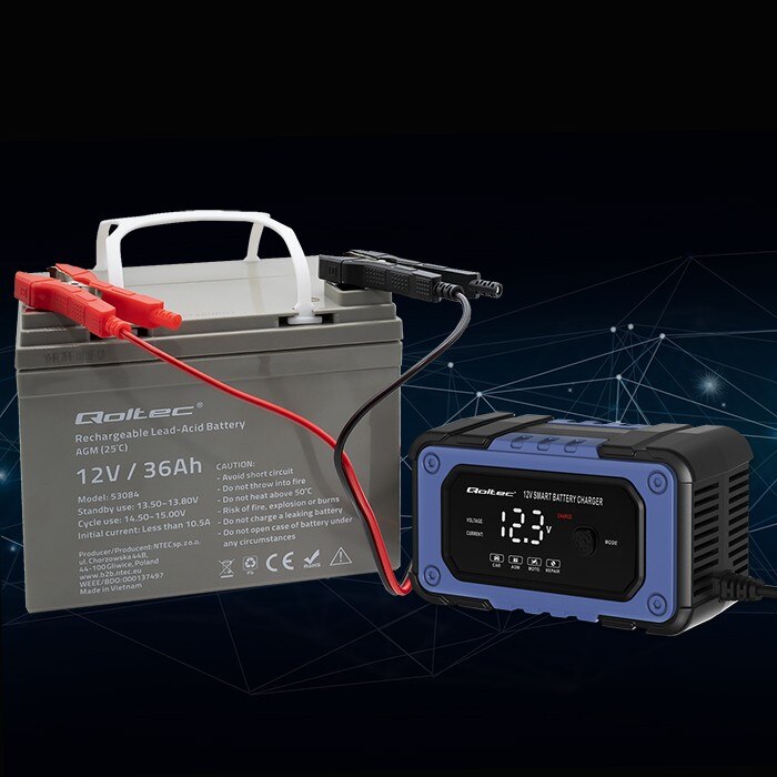 Incarcator de baterii, Qoltec, 12V, 6A, LED, 4 moduri - eMAG.ro