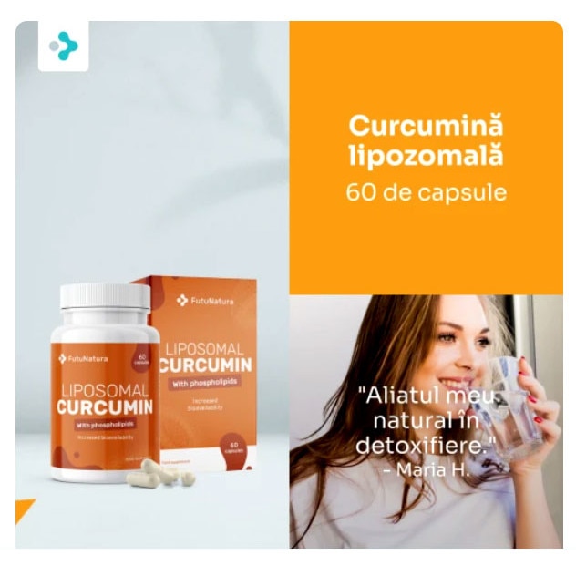 Curcumina lipozomala cu fosfolipide, Curcuma longa, absorbtie excelenta ...
