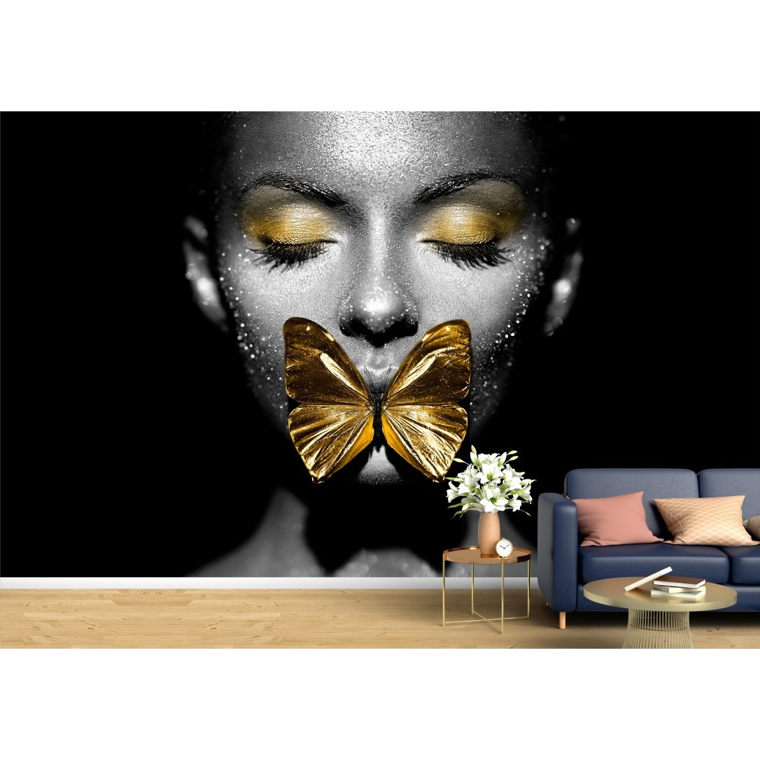 Öntapadó PVC tapéta, A nő és az arany pillangó, 250x400 cm - eMAG.hu