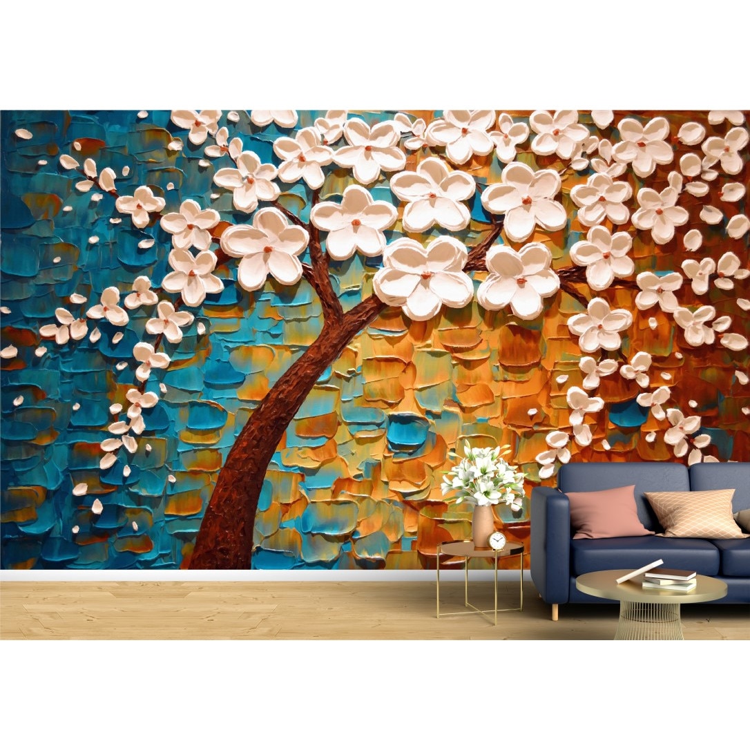 PVC tapéta, Fehér Virágú Fa 2, 100x160 cm - eMAG.hu