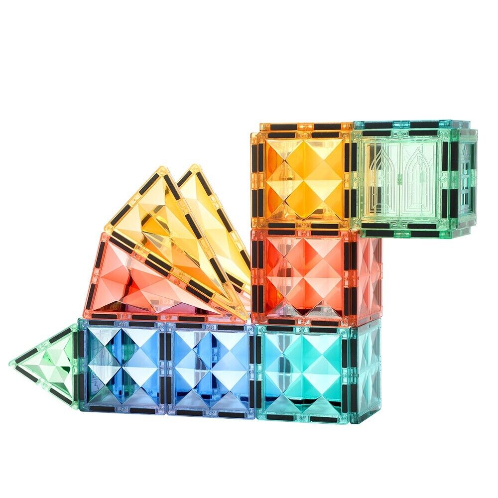 Set de constructie cu placi magnetice, 70 piese, Jucarie creativa si ...