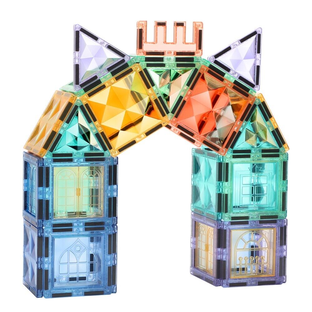 Set de constructie cu placi magnetice, 70 piese, Jucarie creativa si ...