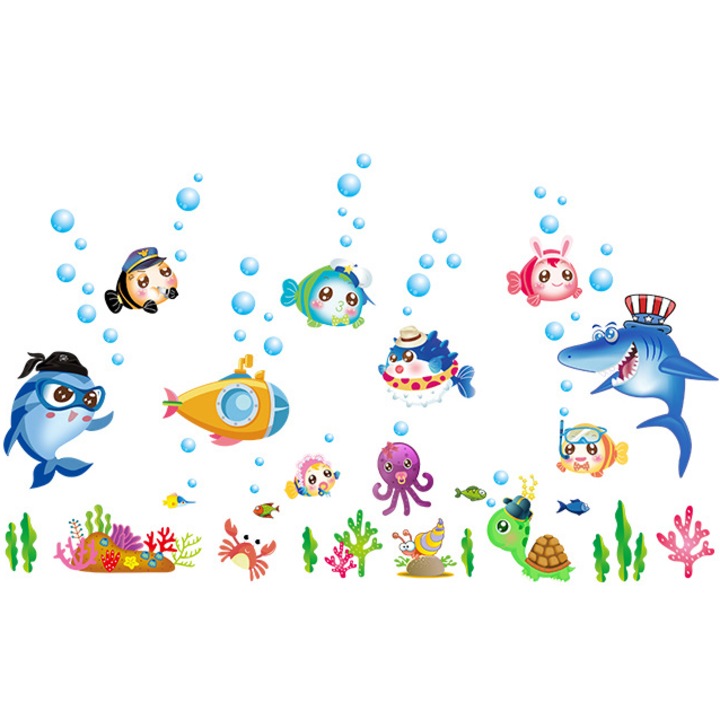 Sticker Decorativ Autoadeziv CCmax, Fauna si Flora Subacvatica ...