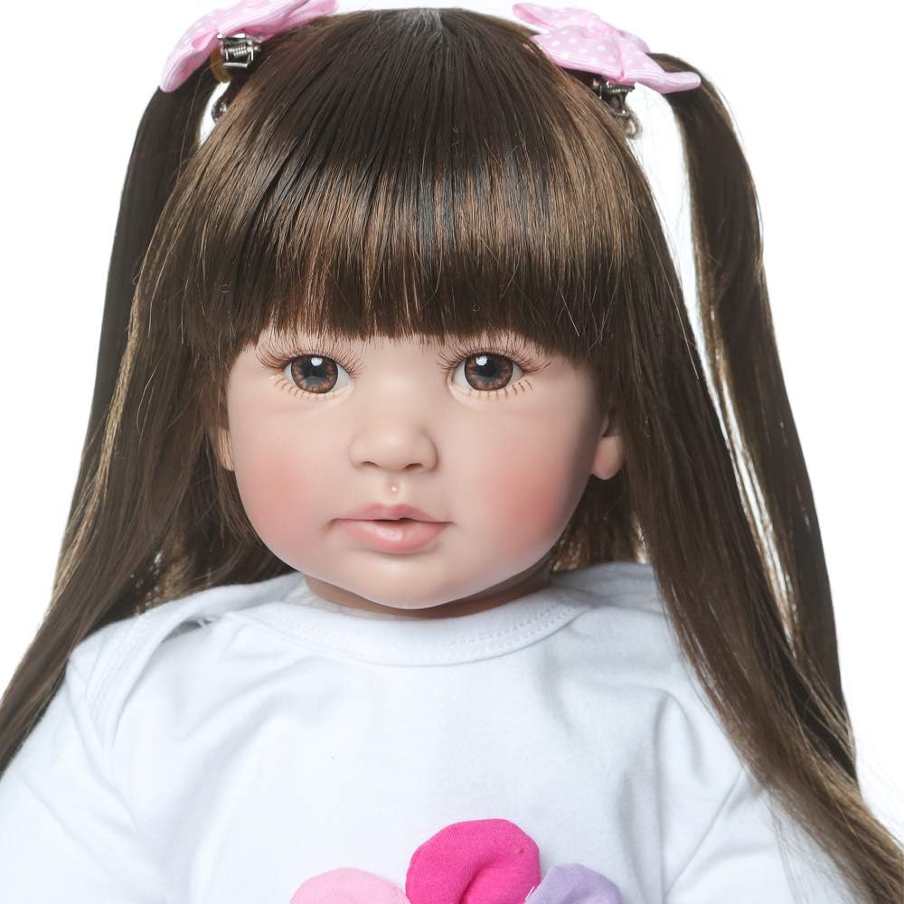 Papusa cu parul lung, MOSMAOO®, 60 cm, aspect realist, 3 ani+, Acril ...