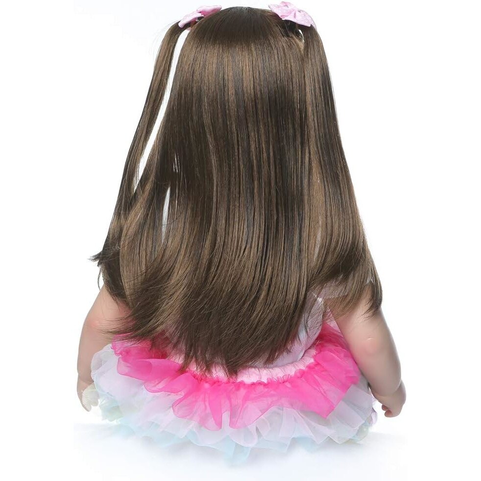 Papusa cu parul lung, MOSMAOO®, 60 cm, aspect realist, 3 ani+, Acril ...