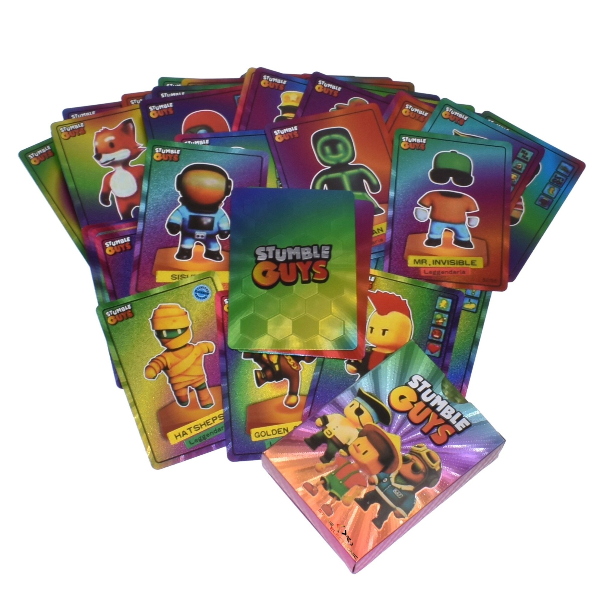 Set 55 carduri Stumble Guys Stone®, Puppet, Hologram, Multicolor - eMAG.ro