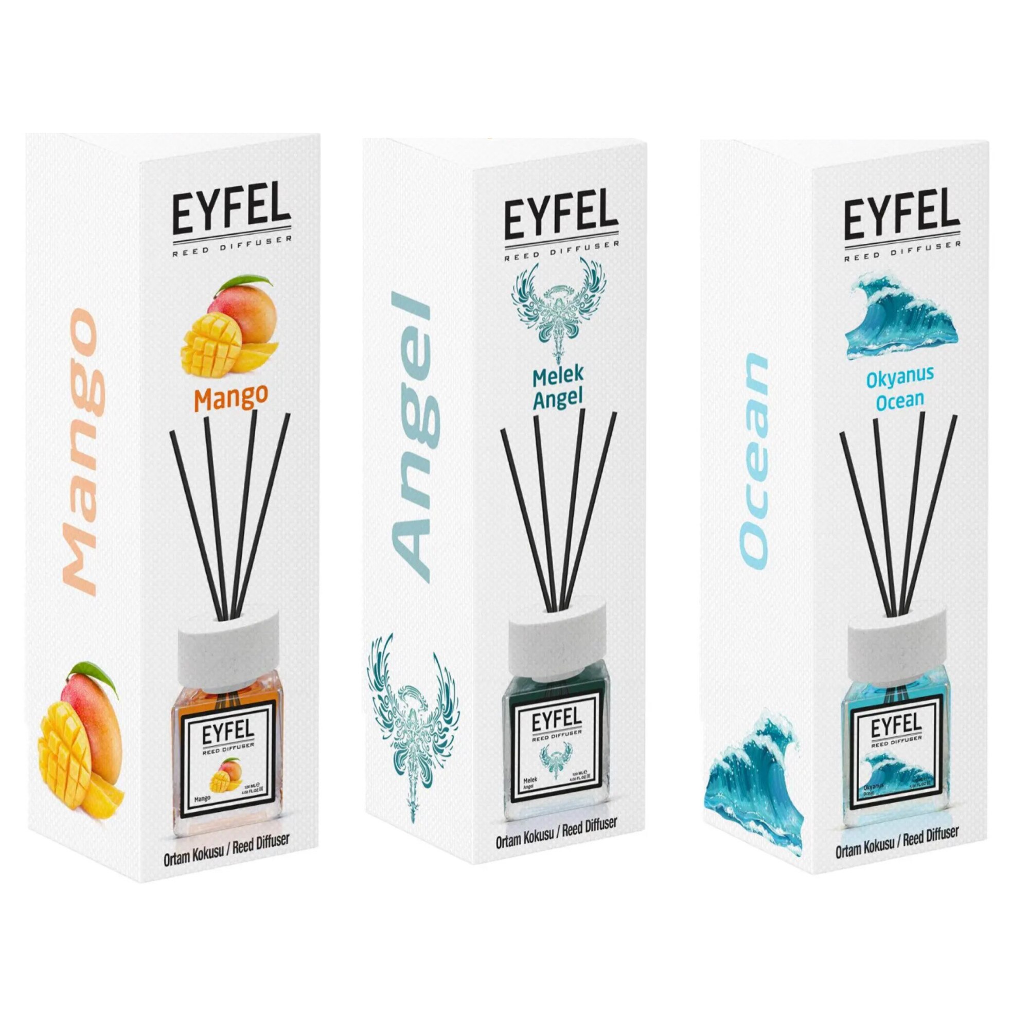 Set 3 Eyfel mango + Melek + Ocean odorizant de camera cu betisoare ...