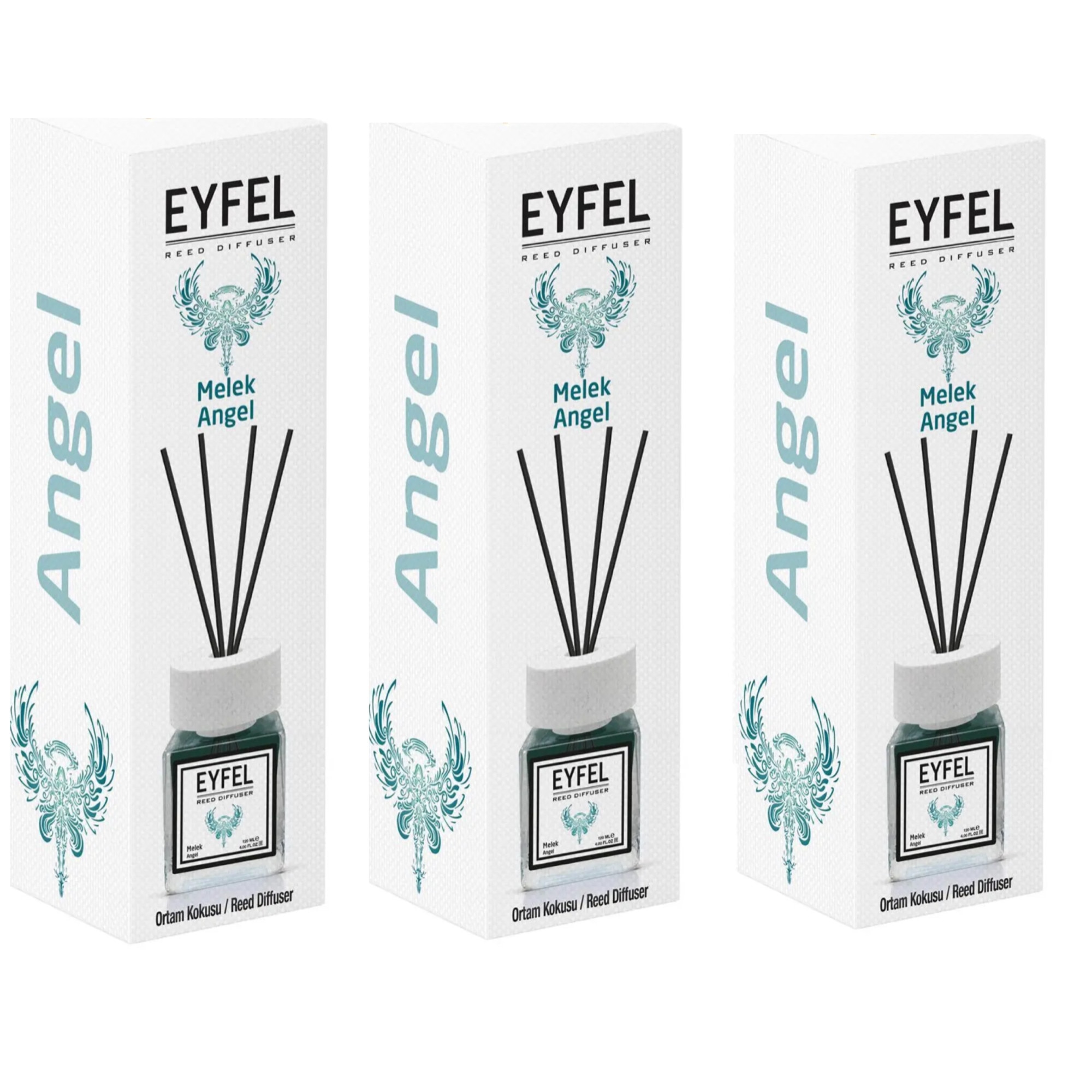 Комплект от 3 броя ароматизатори Eyfel, Melek Angel, със стикове, 120 ...