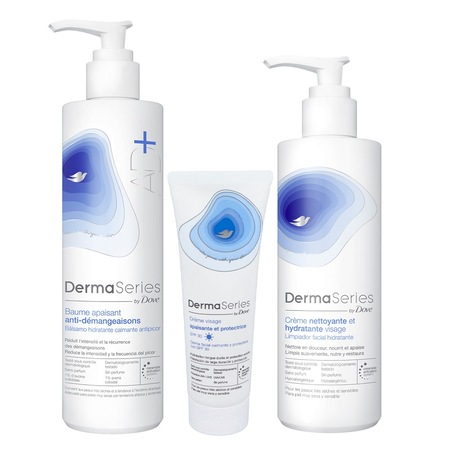 Derma Series Комплект балсам за тяло против подсичане 300 ml, Почистващ ...