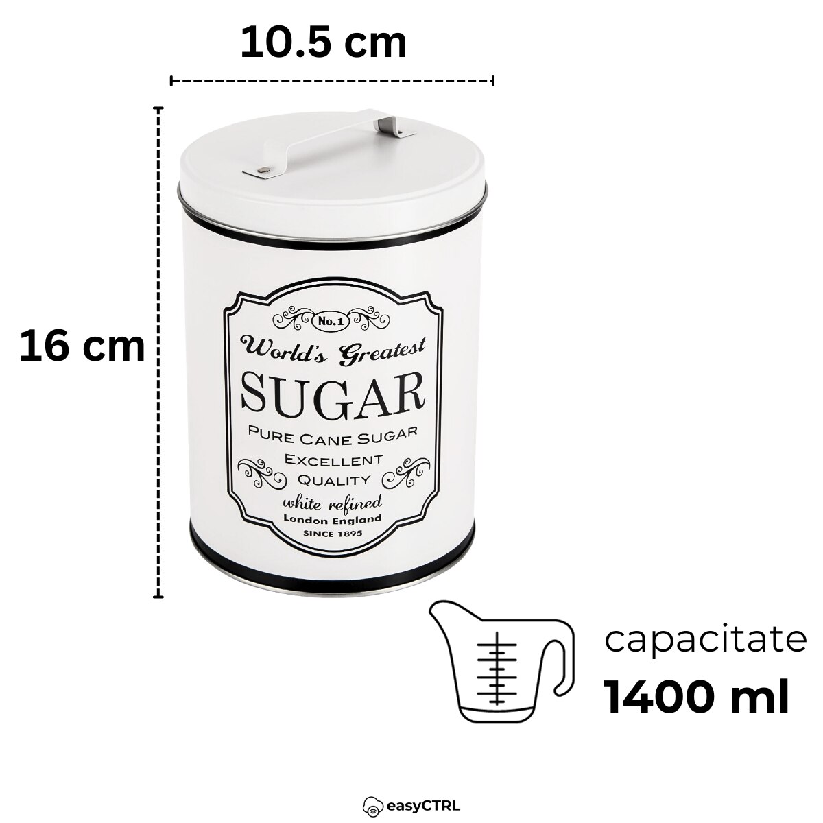 Set 2 Cutii metalice pentru cafea si zahar, 1400 ml - eMAG.ro