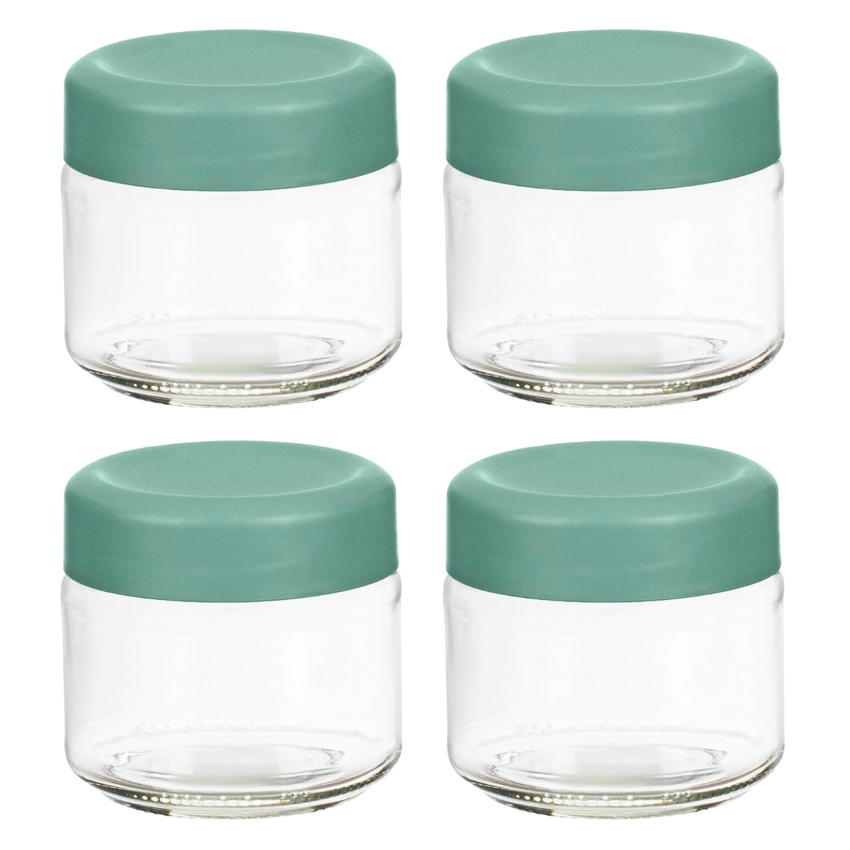 Set 4 borcane depozitare alimente, sticla, capac cu filet, 330 ml - eMAG.ro